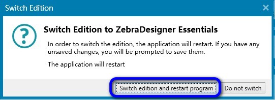 How to Change ZebraDesigner v3 Product Version?