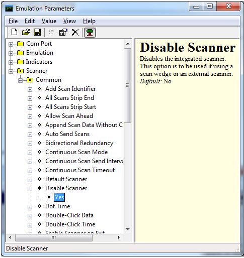 Deshabilitar el escáner en la emulación Wavelink TelnetCE