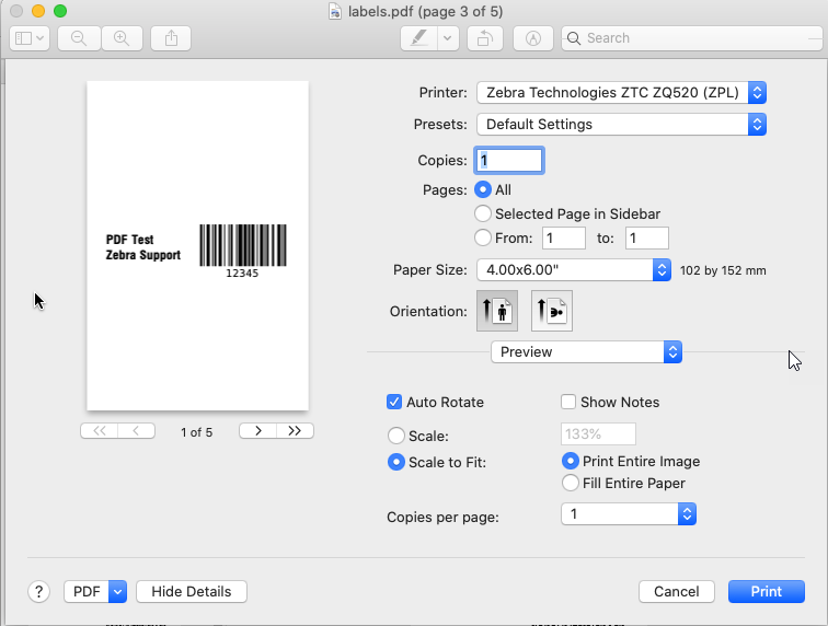 Printing PDF Files on a Mac OS