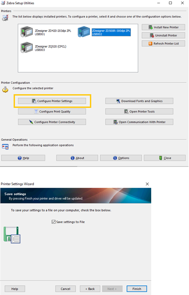 Setting up a Printer in Zebra Savanna