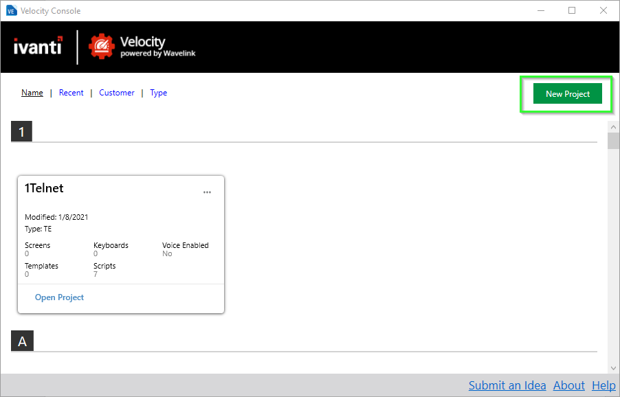 Console Velocity : configuration et déploiement de base de l'hôte