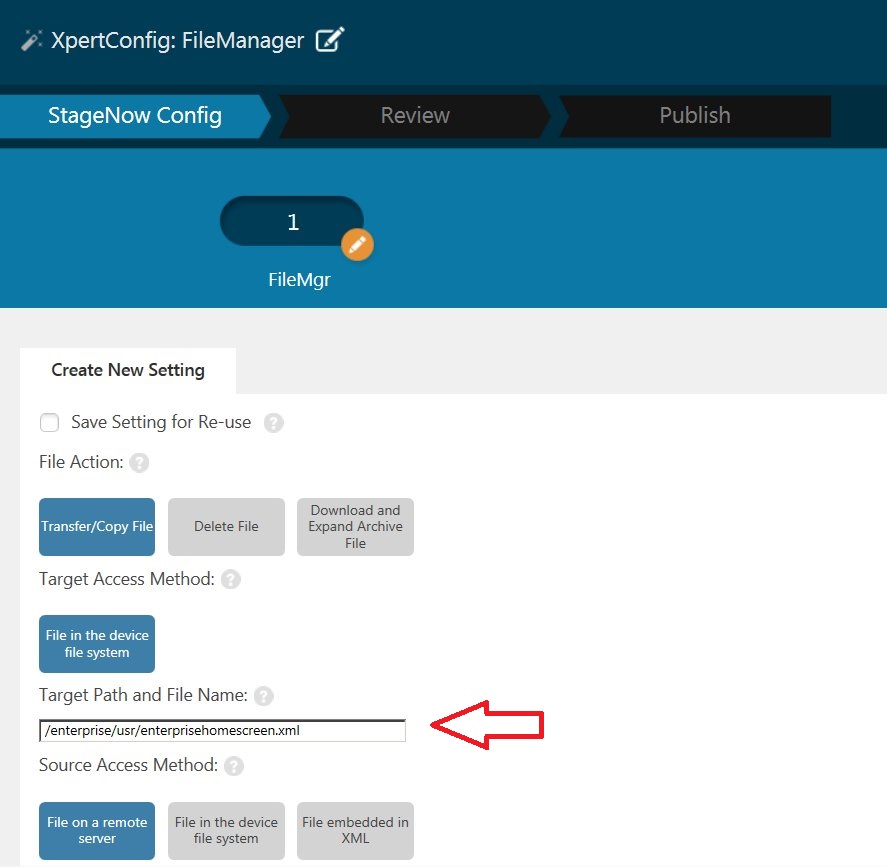 Setting up Enterprise Home Screen Profile via StageNow