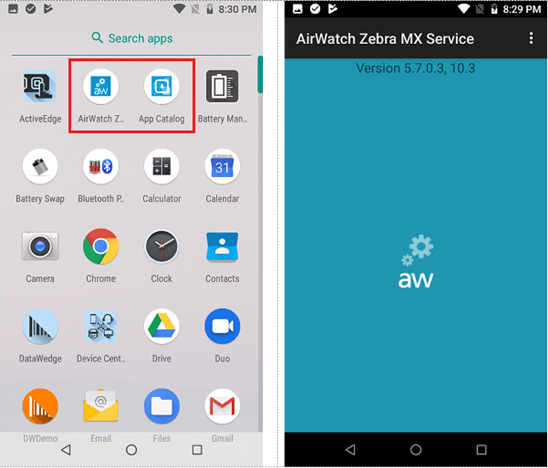 Stagenow를 통해 Zebra Android 장치를 Workspace Oneairwatch에 등록