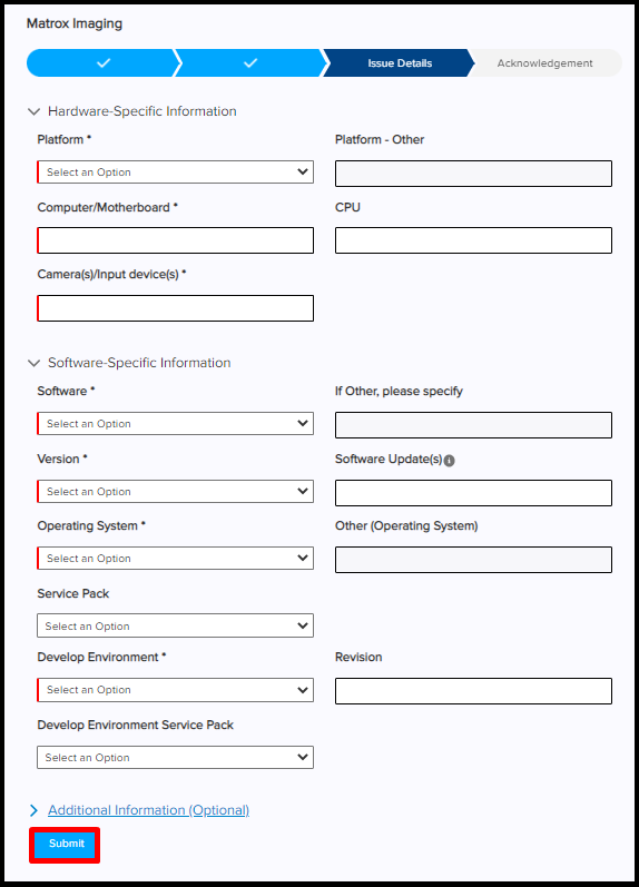 Site Guide: Create Case Online Submission Form