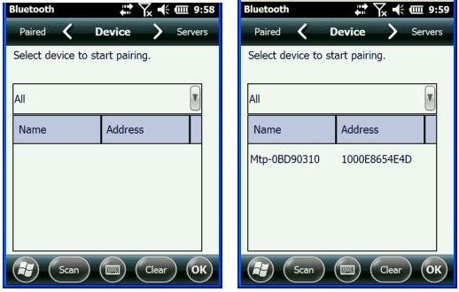 Windows Embedded Handheld 65 Bluetooth 프린터 페어링