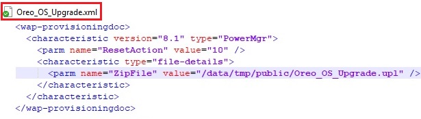 OS Update (Multiple Packages) Using SOTI MobiControl Mxconfig Script