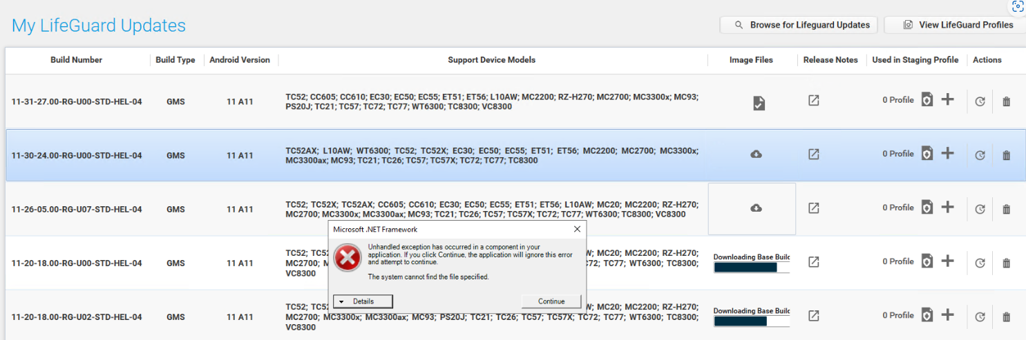 StageNow Error Using My LifeGuard Updates