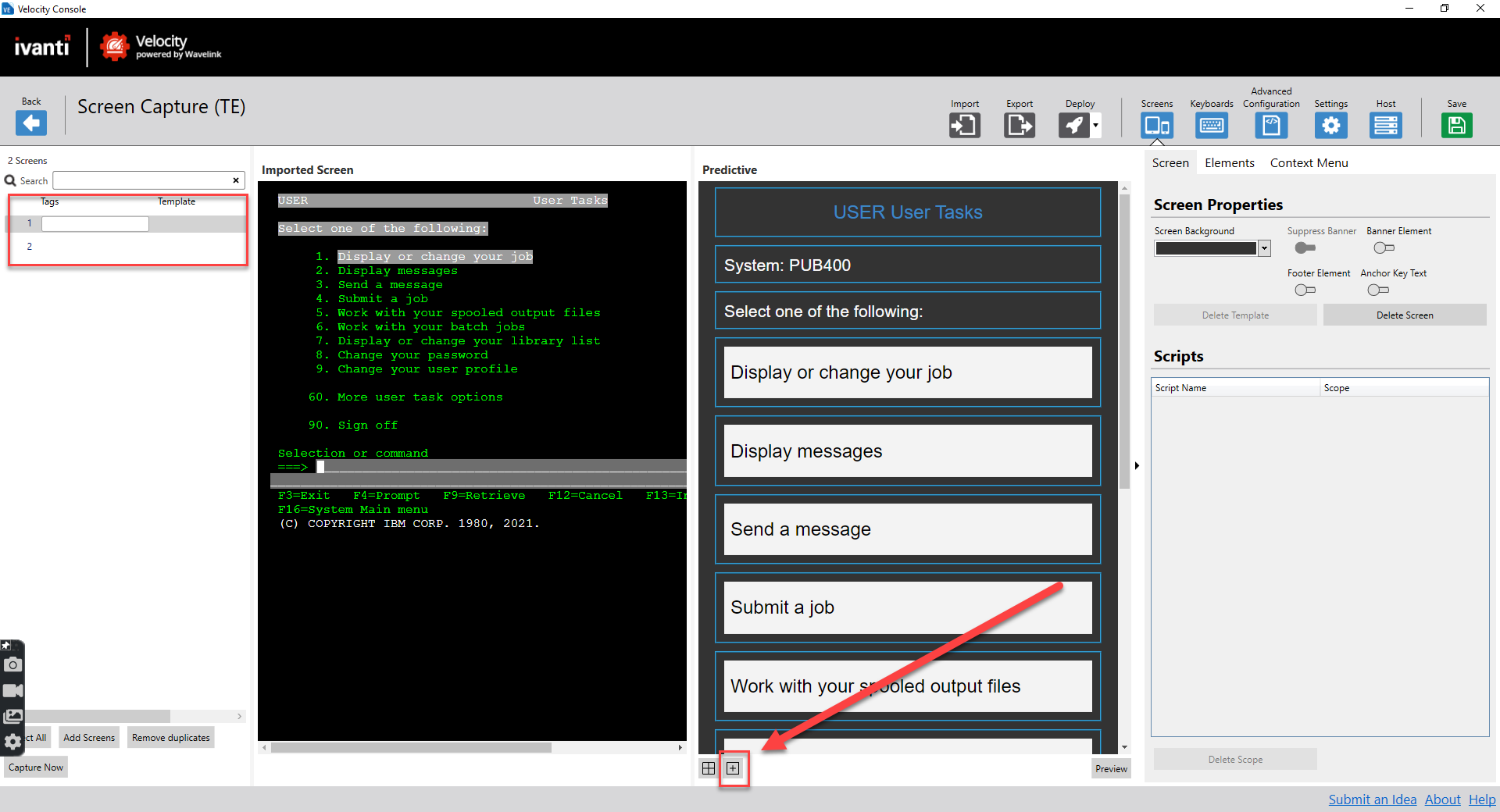 Velocity: Creating a Screen Template