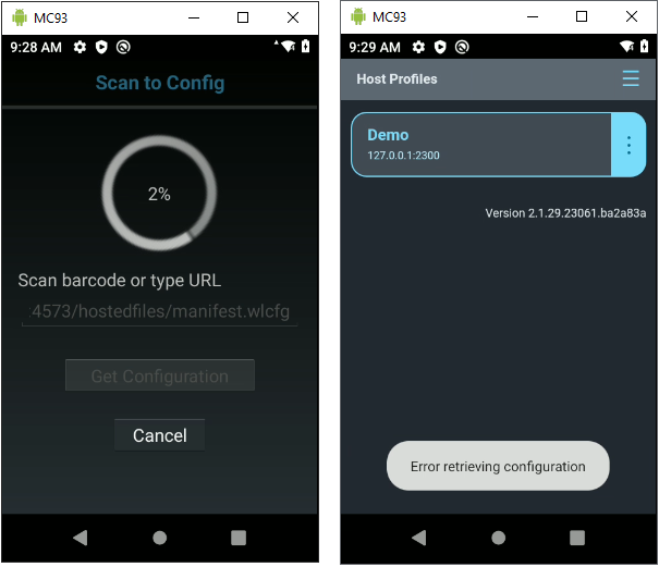 Velocity Client: Scan to Config: errore durante il recupero della ...