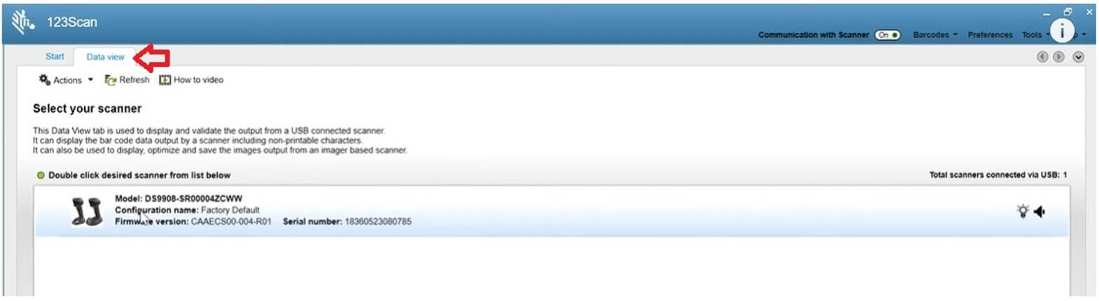 Check the Scanner Data Output and Display Non-printable Characters Using 123Scan