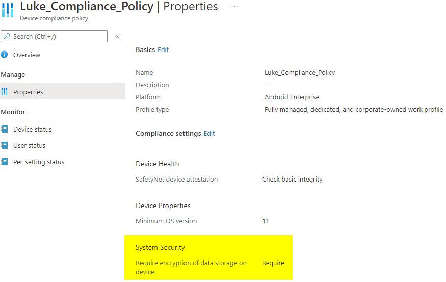 Microsoft Intune: Getting "Turn On Encryption" Message Despite Device ...