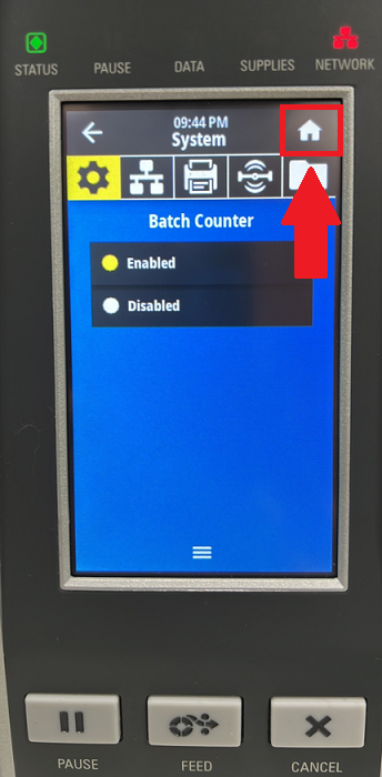 Enable Batch Counter Display on Printers with Color Touch Display