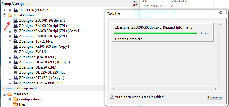 Configuration des paramètres du port série (ZebraNet Bridge Enterprise)