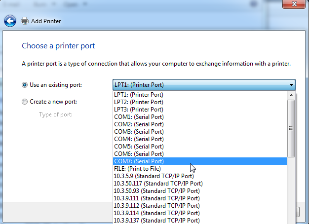 Zebra 프린터용 Windows 7 Bluetooth 설정
