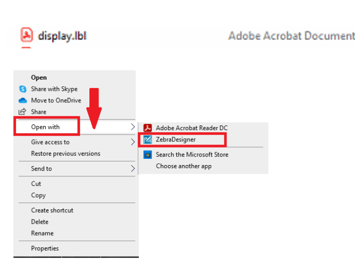 ZebraDesigner 3: Software Settings for the Correct File Extension