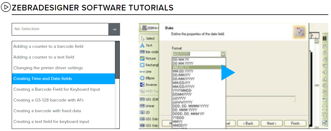 Date and Time Data on a Label Created with ZebraDesigner Software
