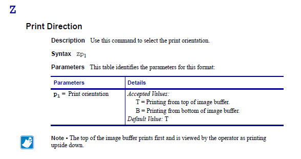 Print Orientation Is Different Than Older Zebra EPL Printers