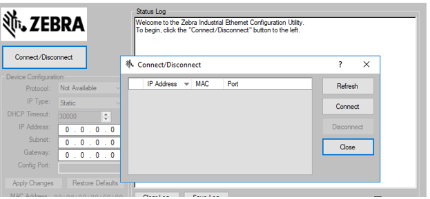 EA3600 introuvable dans l'utilitaire Zebra Industrial Ethernet lors de ...