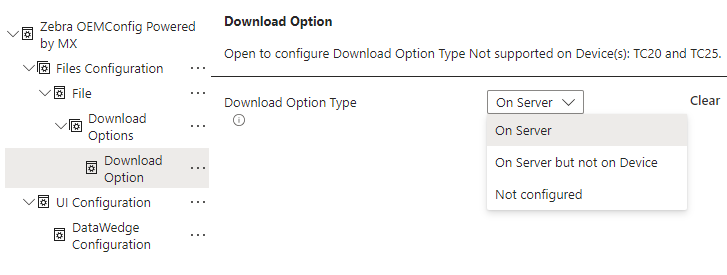 Android 13 で DataWedge.db をダウンロードして適用するために MX を搭載したZebra OEMConfig を使用