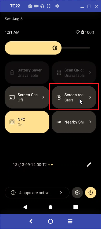 Screen Recorder on Android 13