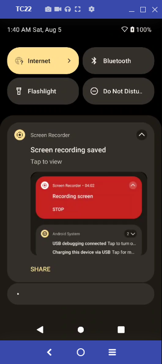 Screen Recorder on Android 13