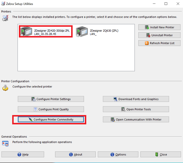 Configure Bluetooth Setup Using the Zebra Setup Utilities