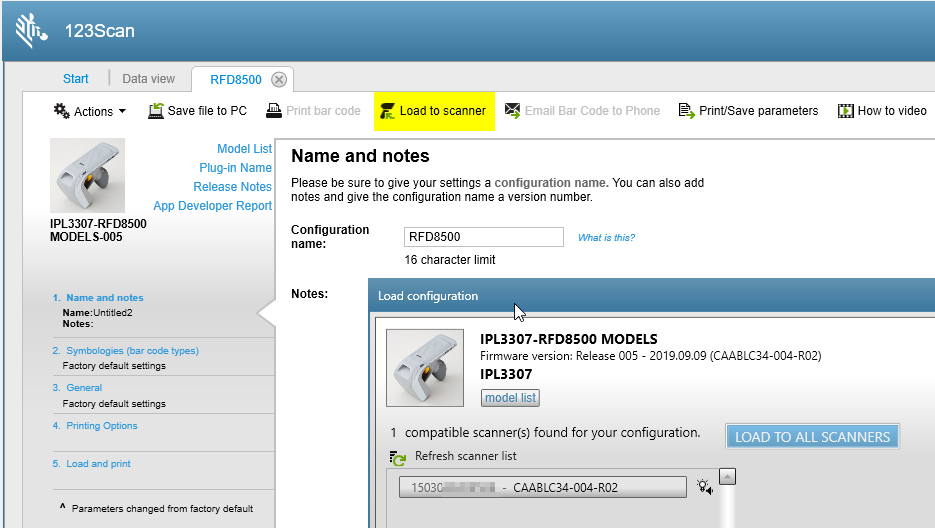 FAQ: RFD8500 Konfiguration per Barcode laden