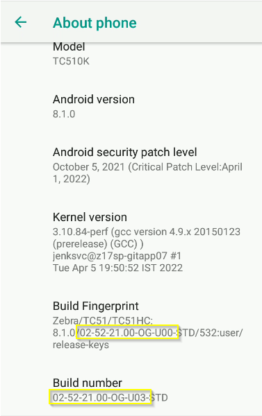 Android Oreo Build Fingerprint Older than Build Number