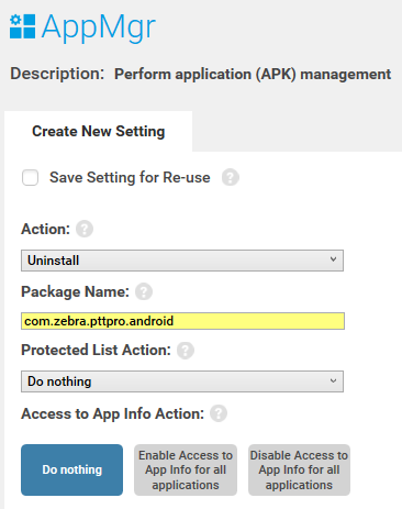 Uninstall Application Using StageNow Tool