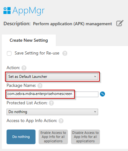 Setting Enterprise Home Screen (EHS) as Default Launcher Using StageNow Tool