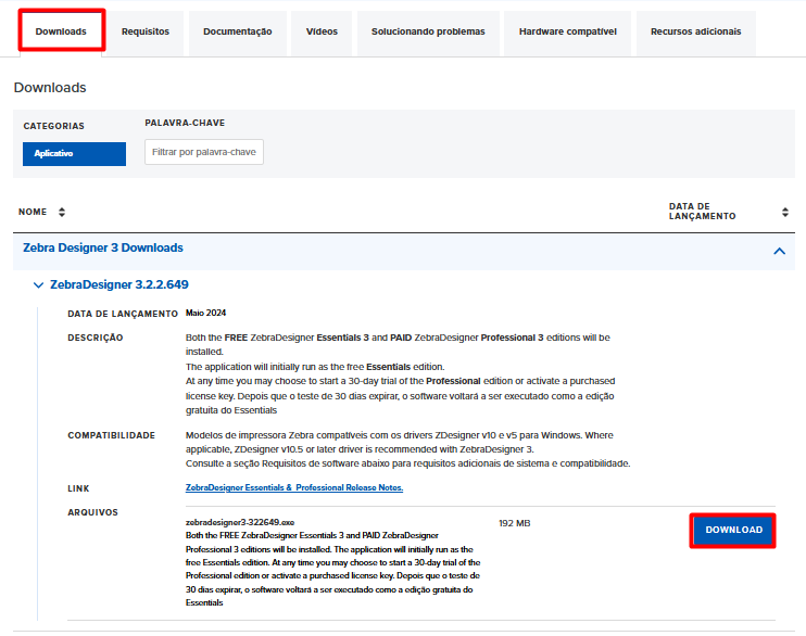 Downloading the ZebraDesigner Label and Barcode Design Software