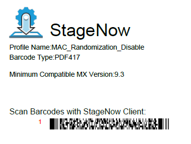 Disable MAC Randomization via StageNow