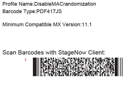 Disable MAC Randomization via StageNow