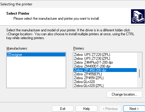在Windows PC 上安装Zebra ZP230 打印机驱动程序
