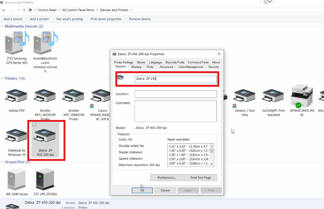 在Windows PC 上安装Zebra ZP230 打印机驱动程序