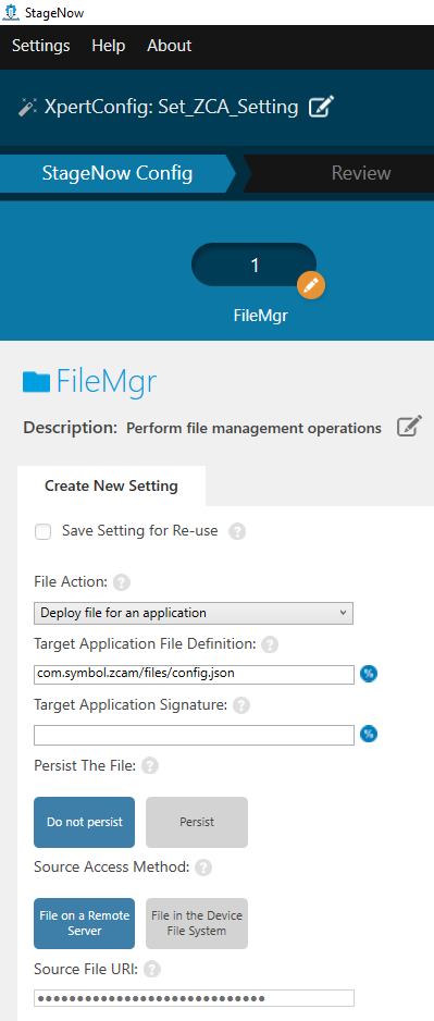 Configure Zebra Camera Application (ZCA) Settings Using StageNow Tool