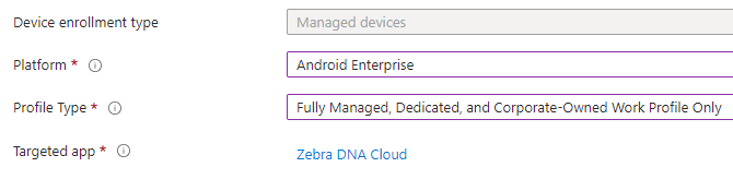 Zebra DNA (ZDNA) Cloud Enrollment in Mixed Populations: EMM Microsoft Intune