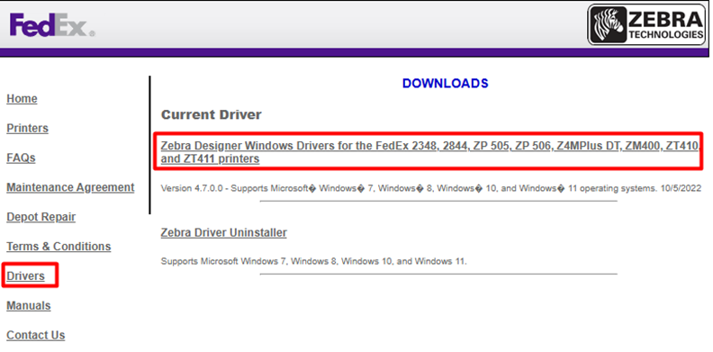 Installing Zebra ZP505 or ZP506 Printer Driver on a Windows PC