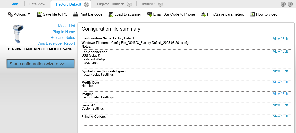 Retrieve Scanner Configuration Using 123Scan